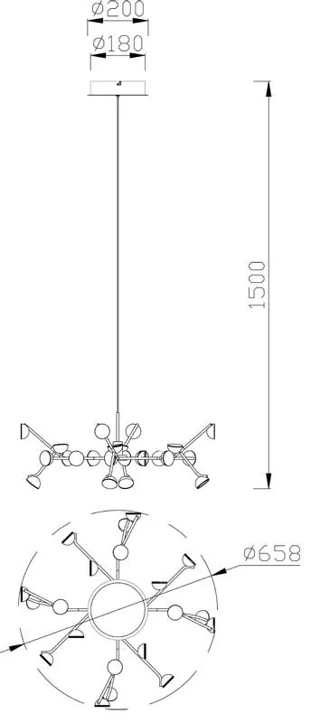 Mantra Adn, závěsné svítidlo, 72W 3000K, bílá, prům. 65cm