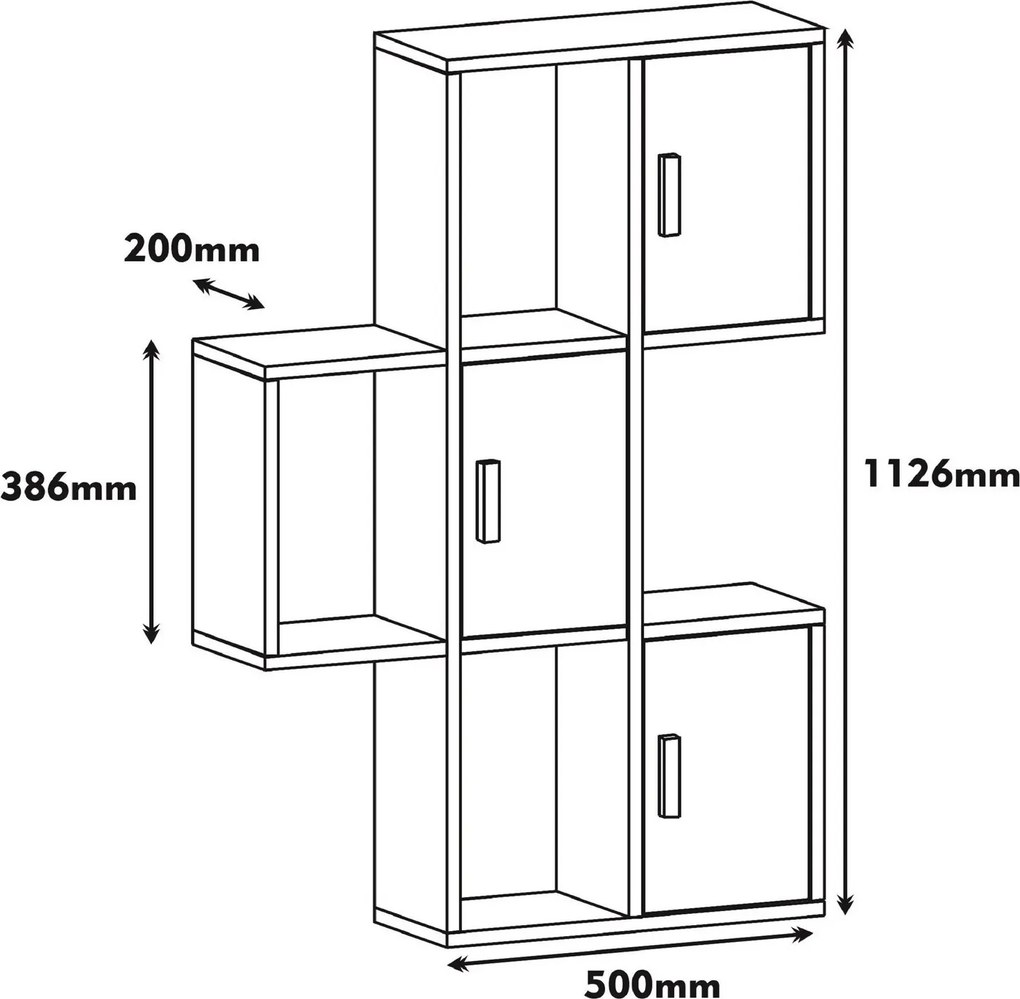 Nástěnná police FLORA ořech/žlutá