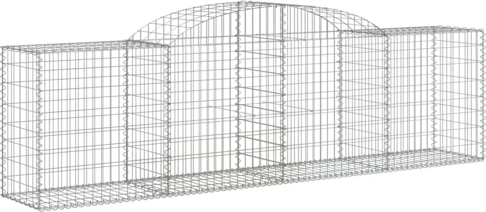 Klenuté gabionové koše 3 ks 300x50x80/100 cm pozinkované železo 3146684