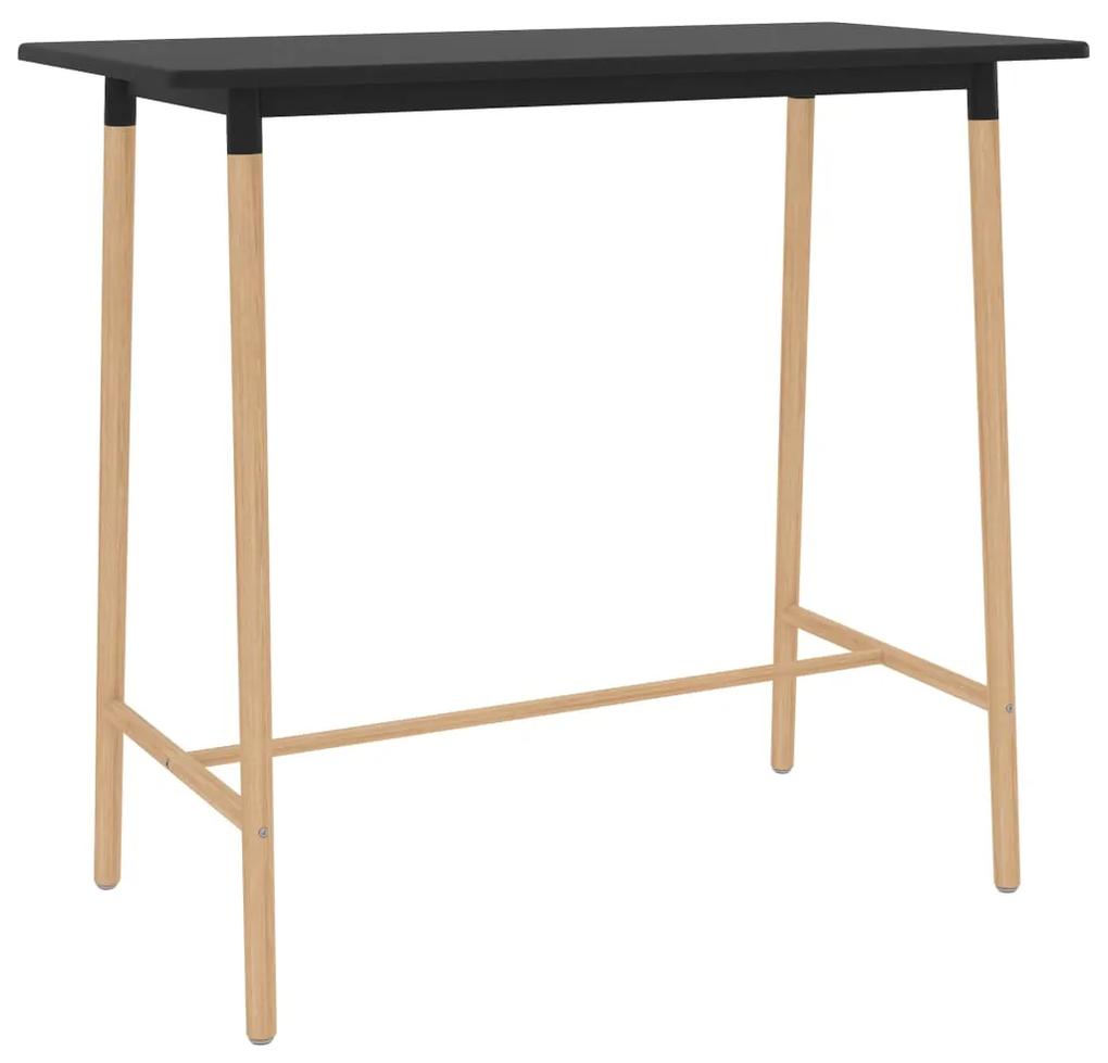 287251 vidaXL Barový stůl černý 120 x 60 x 105 cm MDF a masivní bukové dřevo