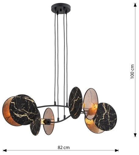 Lustr na lanku MOTIF 4xE27/15W/230V černá/zlatá
