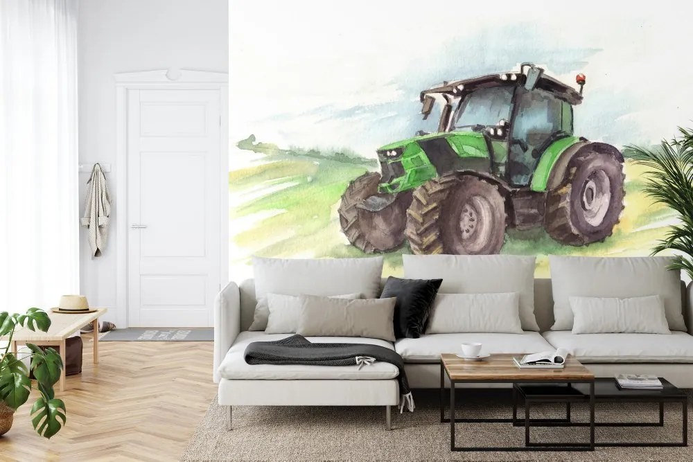 Fototapeta Traktor Malovaný Akvarelem Samolepící tapety 254x184