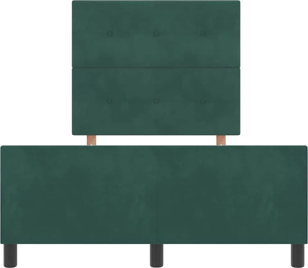 Postel s boxspringem s čelo Tmavě zelená 120 x 200 cm samet 3344936
