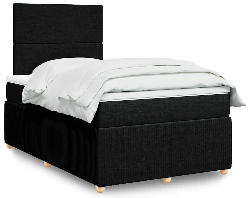Box spring postel s matrací černá 120x190 cm textil 3291990