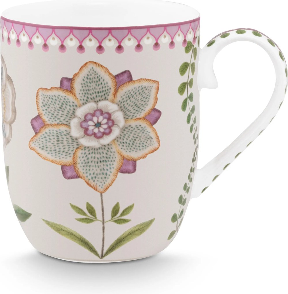 Pip Studio Lily &amp; Lotus hrnek 180ml, bílý (Porcelánový hrnek)