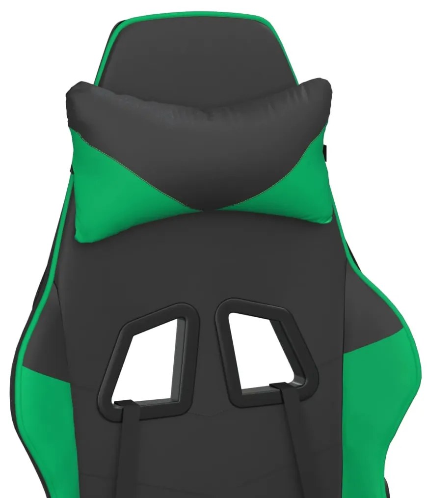 Masážní herní židle černá a zelená umělá kůže,  345402