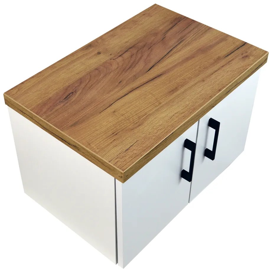 Comodo Koupelnová skříňka pod deskové umyvadlo Agria II W 60-HD - bílá/zlatý dub