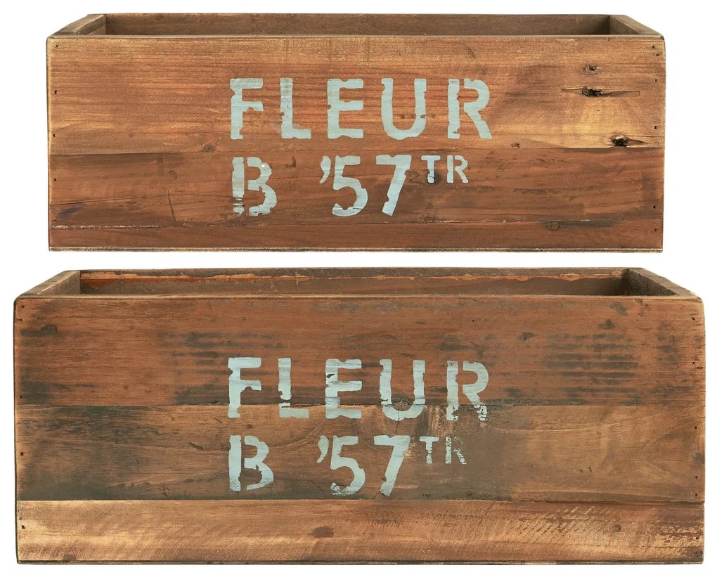 IB LAURSEN Dřevěný box Fleur B '57TR Větší, hnědá barva, dřevo