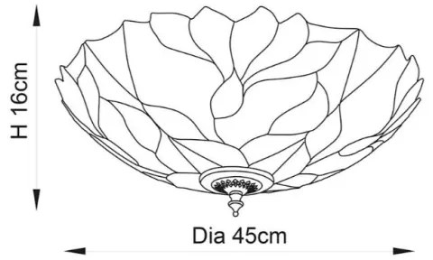 Endon 63960 - Stropní svítidlo Tiffany BOTANICA 2xE27/60W/230V pr. 45 cm
