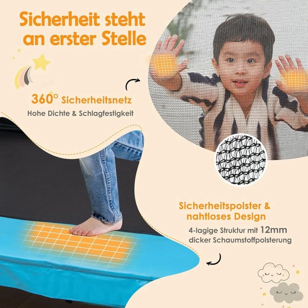 Costway 3-in-1 Dětská trampolína s houpačkou a horizontálním barem