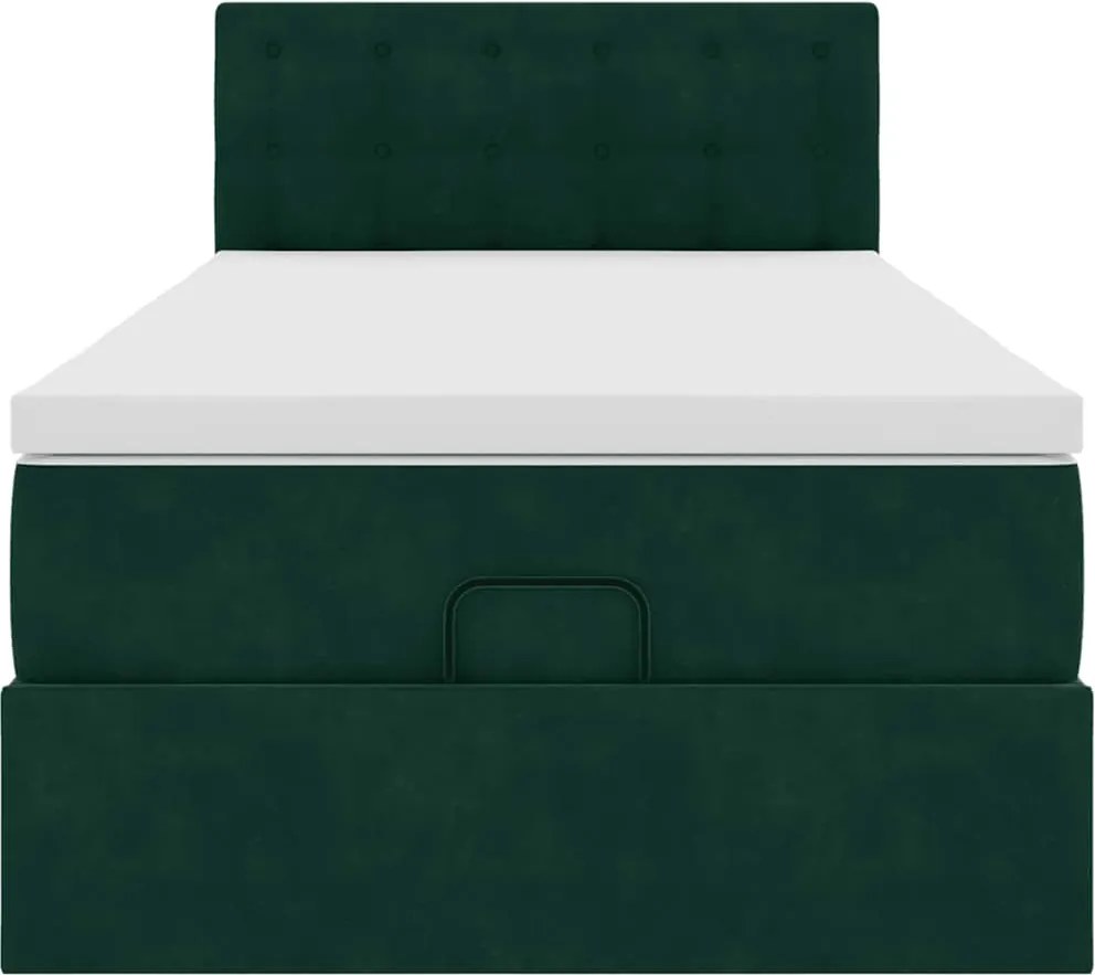 Osmanský rám postele s matrací tmavě šedá 80x200cm samet 3311882