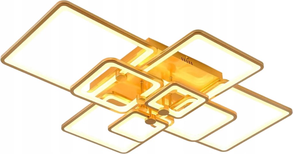 Hihihomy stropní svítidlo Led 3000K – 6500K 8 zlatých čtverců Dálkový Ovladač