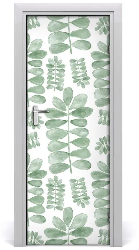 Samolepící fototapeta na dveře listí eukaliptusa 95x205 cm