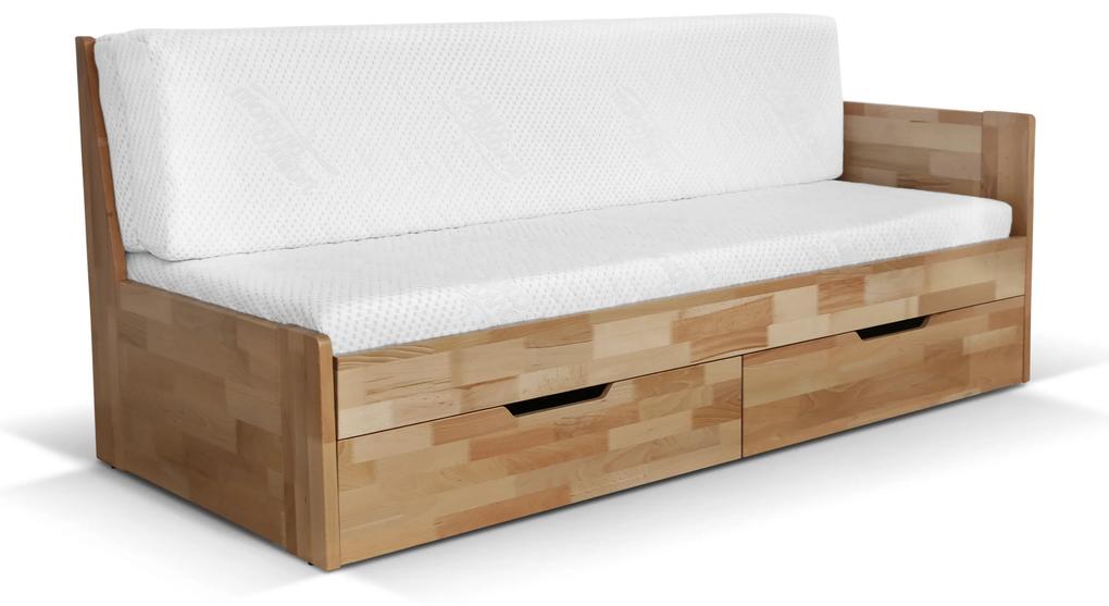 Rozkládací postel Kvadro B Zvolte možnost matrace: Bez matrace, Zvolte stranu sed. soupravy: Pravá strana, Barva dřeva: Lakované