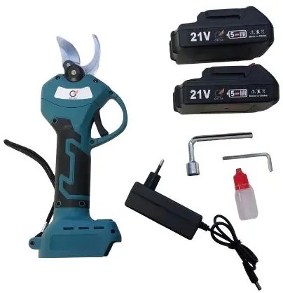 Aku zahradní nůžky Grita HT-6601 + 2x baterie 21 V + 2 utahovací klíče + praktický kufr