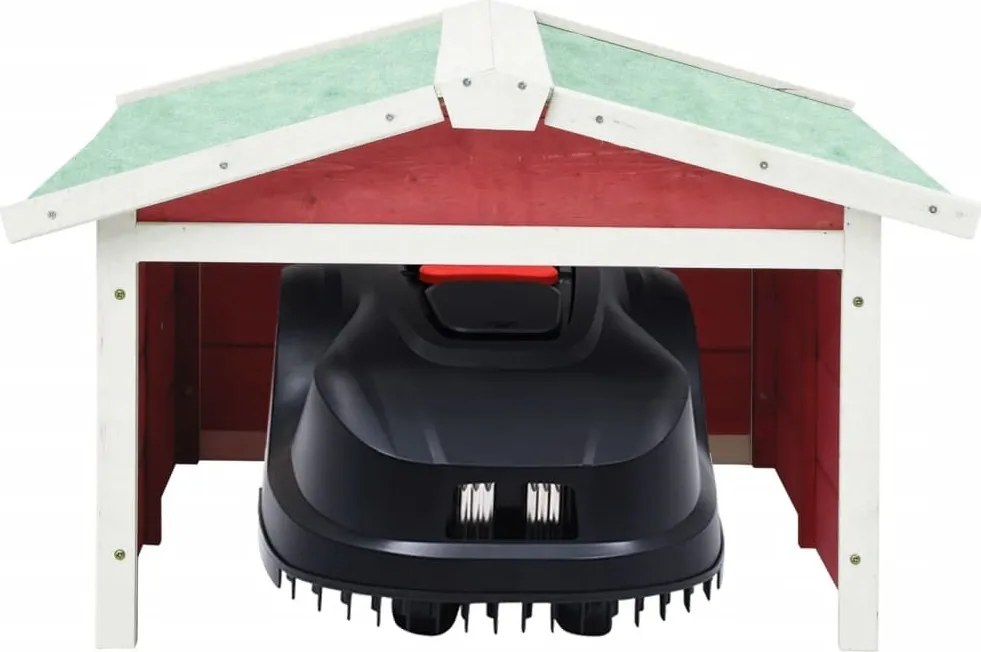 vidaXL Garáž na robotickou sekačku 72x87x50 cm a bílá jedle [170880] Barva: Šedá