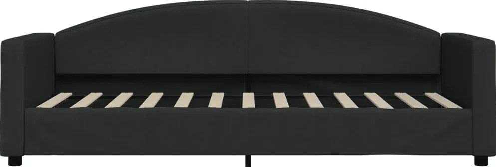 Válenda s přistýlkou a zásuvkami černá 80 x 200 cm textil 3197221