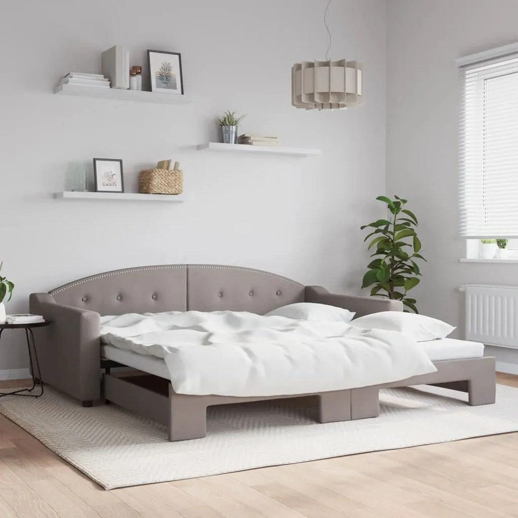 Válenda s přistýlkou taupe 100 x 200 cm textil 3197538