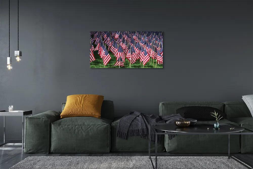 Obrazy na plátně Usa vlajky 120x60 cm