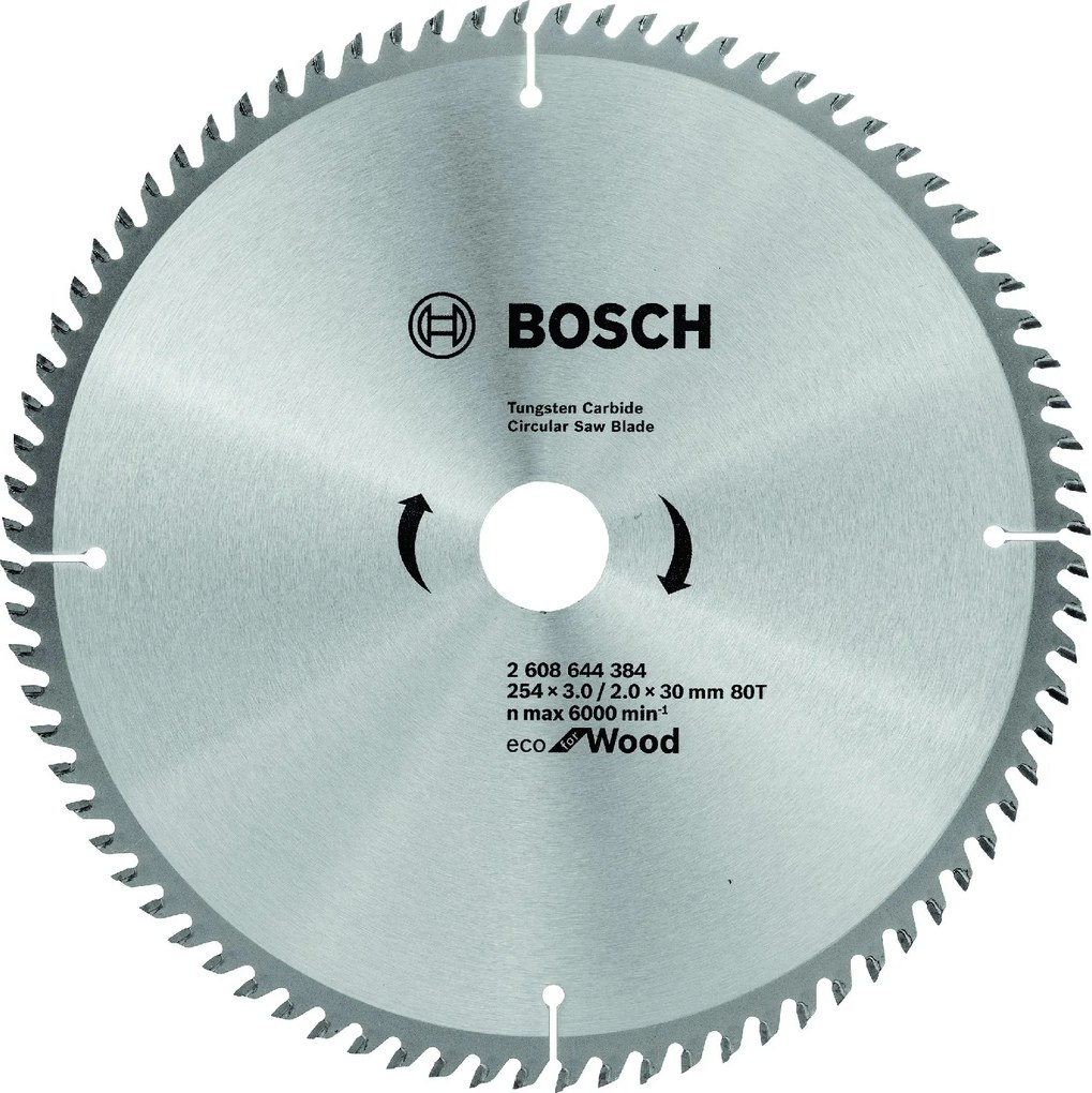 BOSCH Pilový kotouč Eco for Wood, 254x2 mm 2608644384 Dostupné varianty: Pilový kotouč - Bosch Eco for Wood ø254 x 3 x 30 mm/80z.