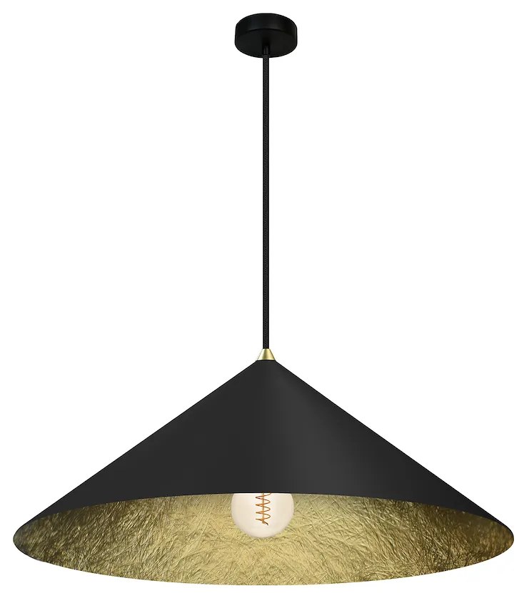 Závěsné svítidlo Fuji, 1x černé/zlaté kompozitní stínítko, (fi 50cm), b