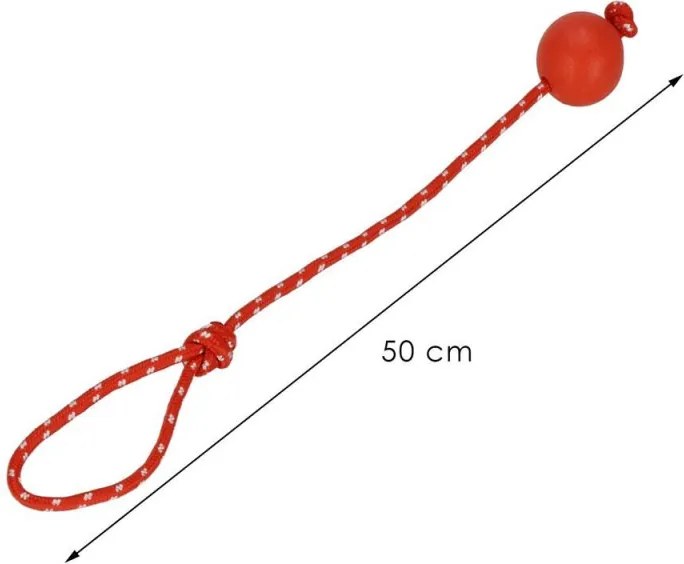 Hračka pro psy - Přetahovadlo s míčkem 50 cm SPRINGOS PA1055
