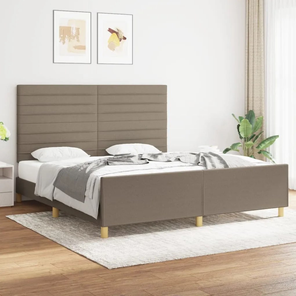 Rám postele bez matrace taupe 180 x 200 cm textil 3125158