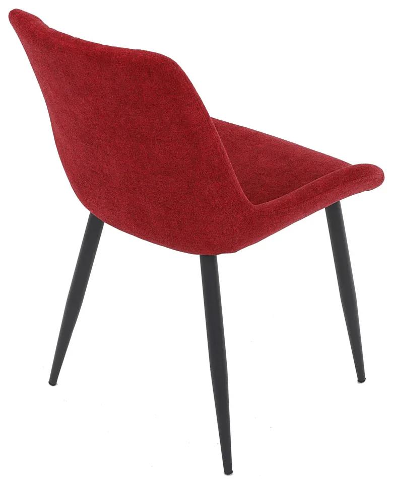 AUTRONIC Jídelní židle, červená látka, černý kov