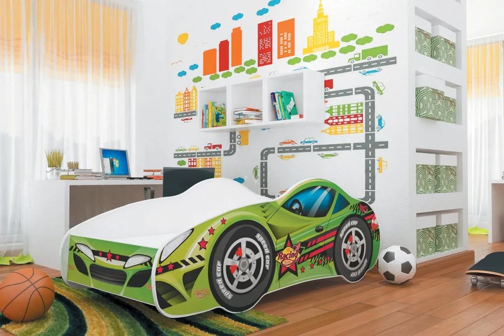Dětská postel Auto - zelené