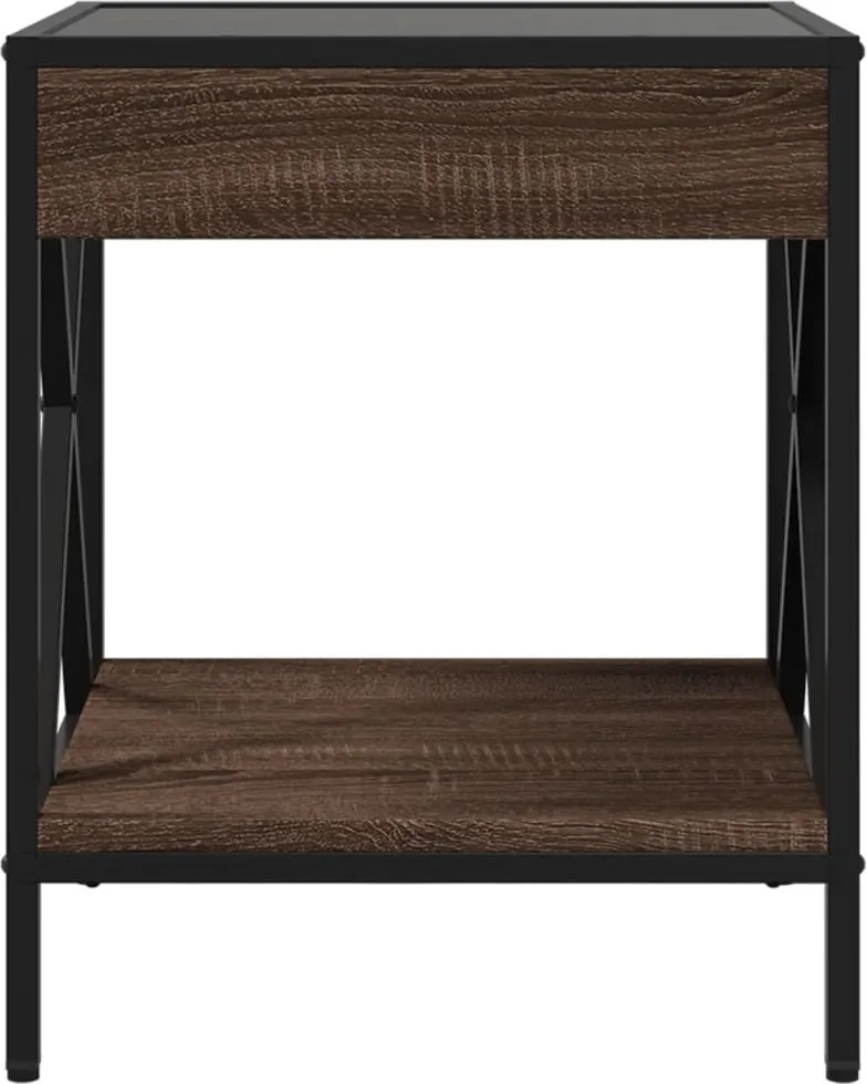 Noční stolek s Infinity LED hnědý dub 40 x 40 x 49 cm 3284100