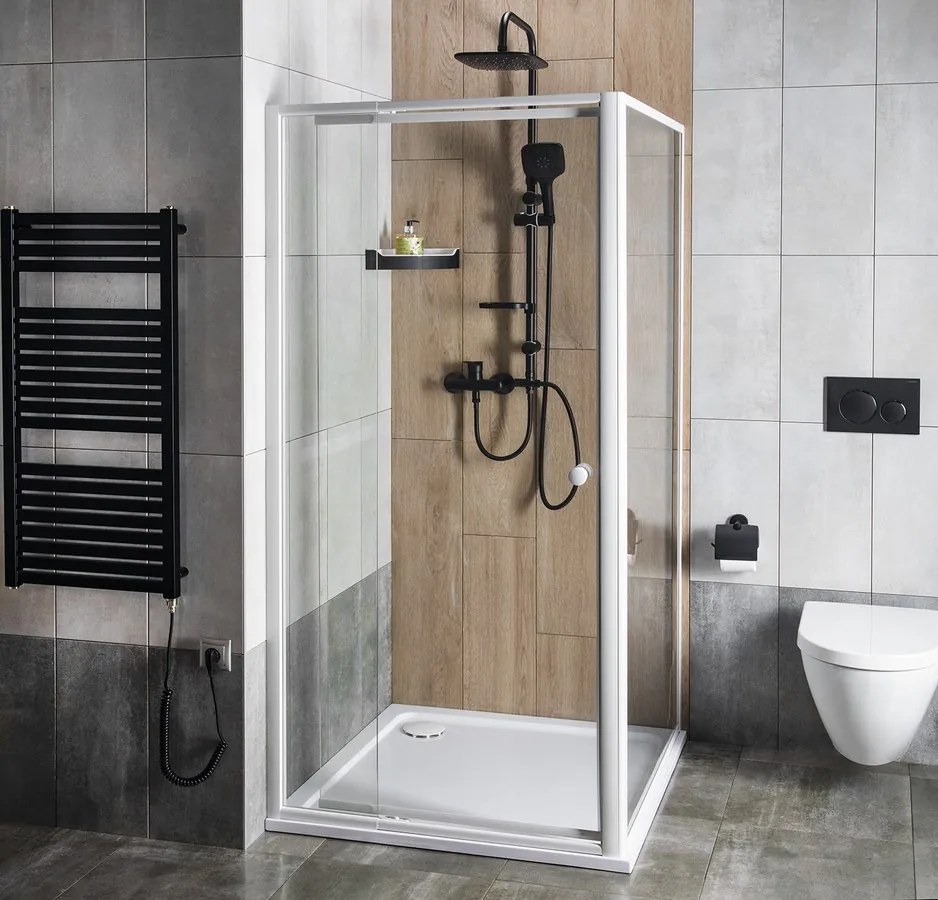 Aqualine Aqualine, AMICO sprchové dveře výklopné 1040-1220x1850mm, čiré sklo, G100