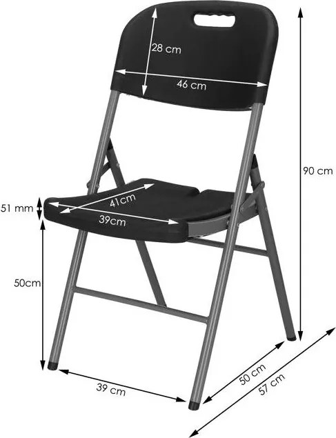 Skládací židle SPRINGOS RAUT GF0053 černá