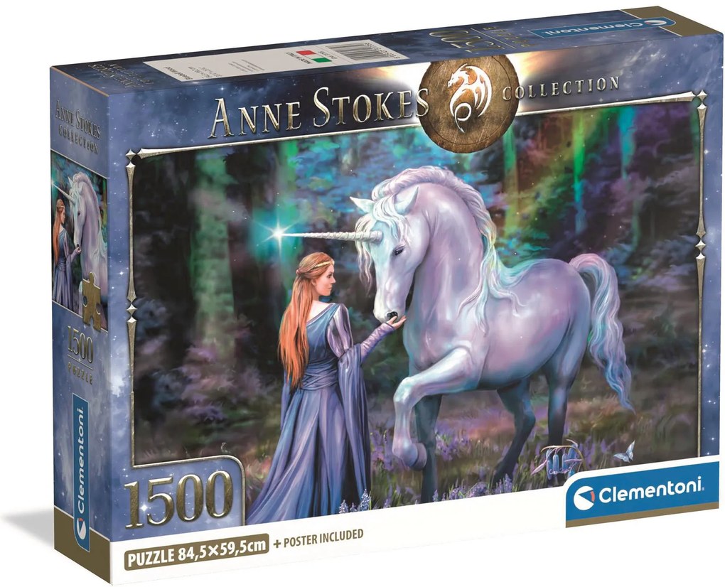 Clementoni - Puzzle 1500 Anne Stokes Modrý zvonkový les