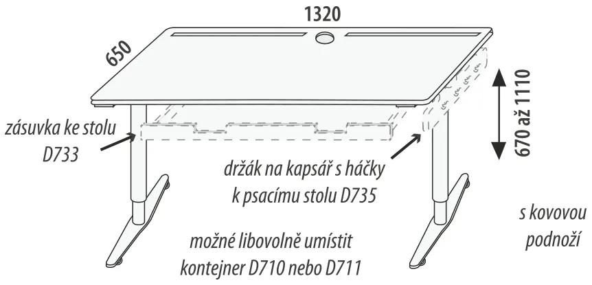 Stůl s podnoží 1320 mm Domestav D732 Materiál: Smrk, Povrchová úprava: Barevné lakování