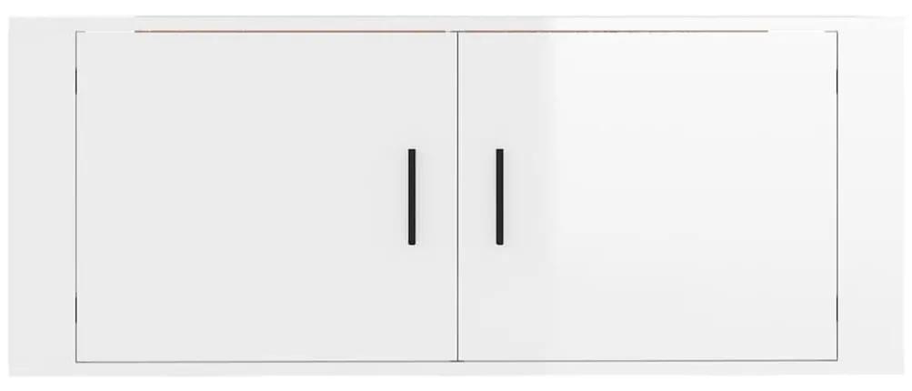 Nástěnná TV skříňka bílá s vysokým leskem 100x34,5x40 cm
