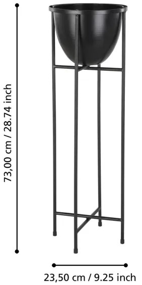 Eglo 428035 - Kovový květináč SHIKABE 73x23,5 cm černá