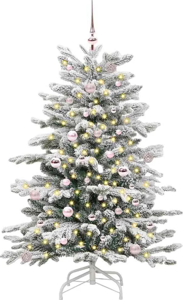 Umělý Skládací Vánoční Strom Bílá 150 cm PE a PVC 3395633