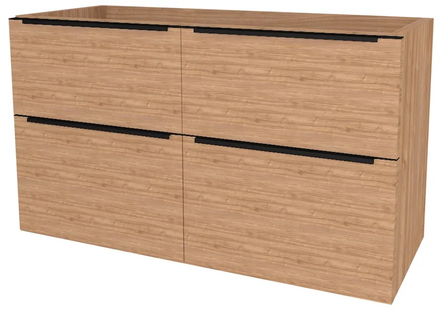 Mereo Mereo, Mailo, koupelnová skříňka 121 cm, černé madlo, Multidecor, CN593SBLSW1