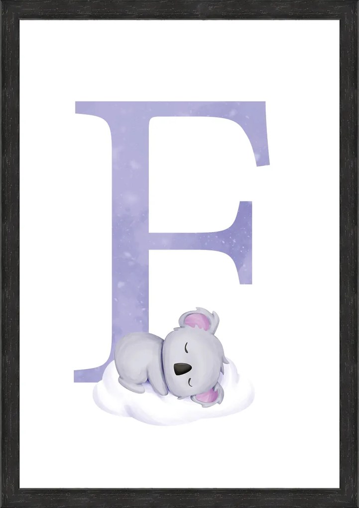 Abeceda písmena s koalou - Obraz, Plakát Velikost: A3 - 29,7x42 cm, Volba rámu: bez rámu, Písmeno: Š