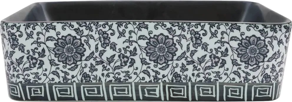 Umyvadlo na desku černé a modré obdélník 46x35,5x13 cm keramika 155071