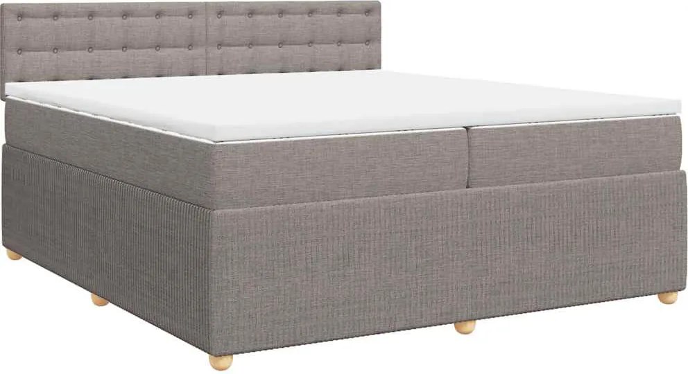 Box spring postel s matrací taupe 200x200 cm textil 3289881