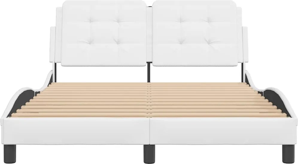 Rám postele bez matrace Zadar bílý 140x190 cm umělá kůže 3208178