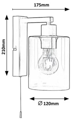 Rabalux - Nástěnné svítidlo 1xE27/40W/230V