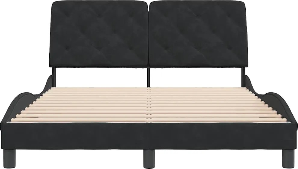 Rám postele bez matrace černý 140 x 190 cm samet 3207919