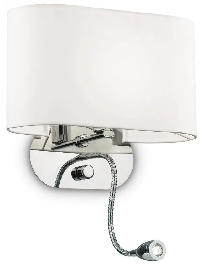 Ideal Lux 074900 nástěnné svítidlo se směrovou lampičkou Sheraton Bianco 1x40W|E14
