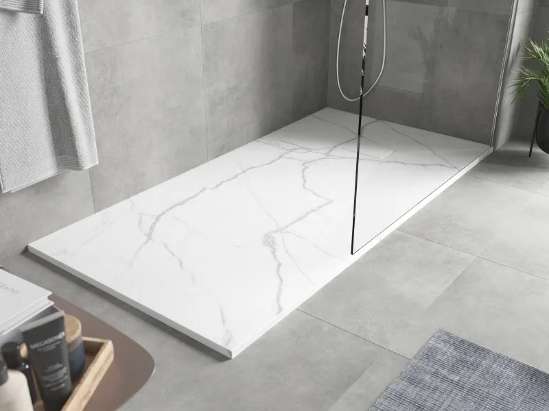 Mexen Hugo, obdélníková sprchová vanička, SMC, 180x80cm, imitace kamene – bílá, 42158018