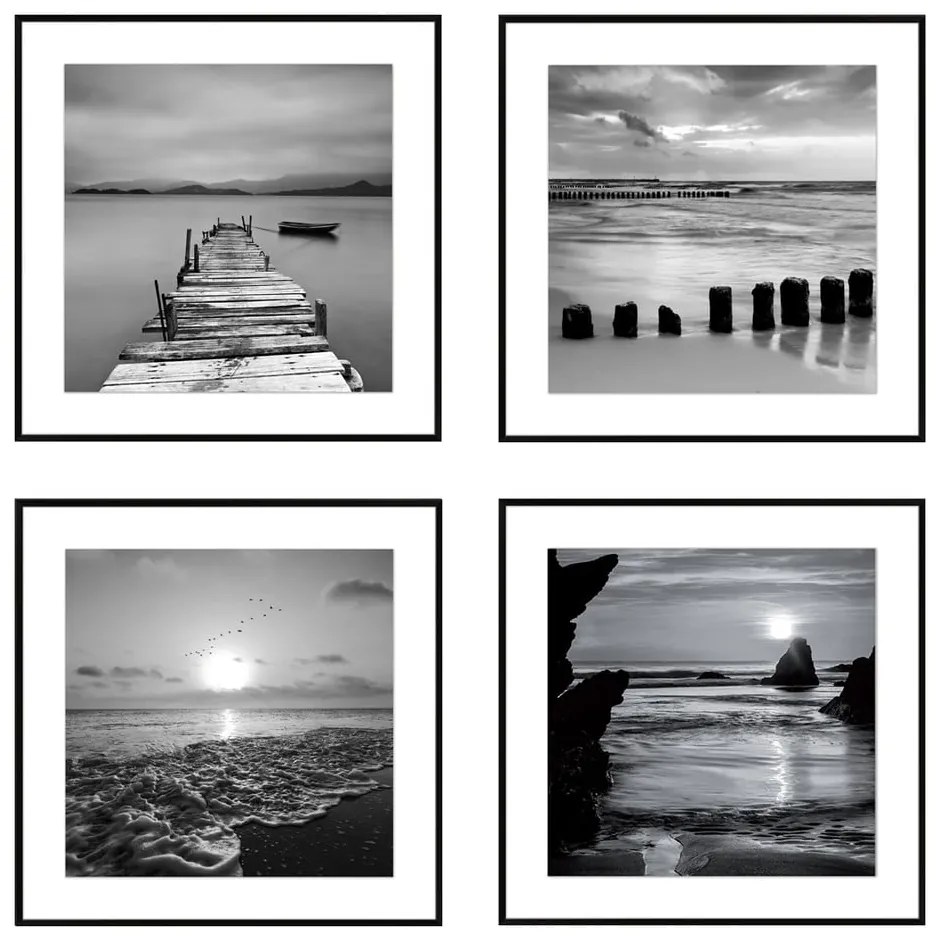 Obrazy v sadě 4 ks 30x30 cm Silence by the Water