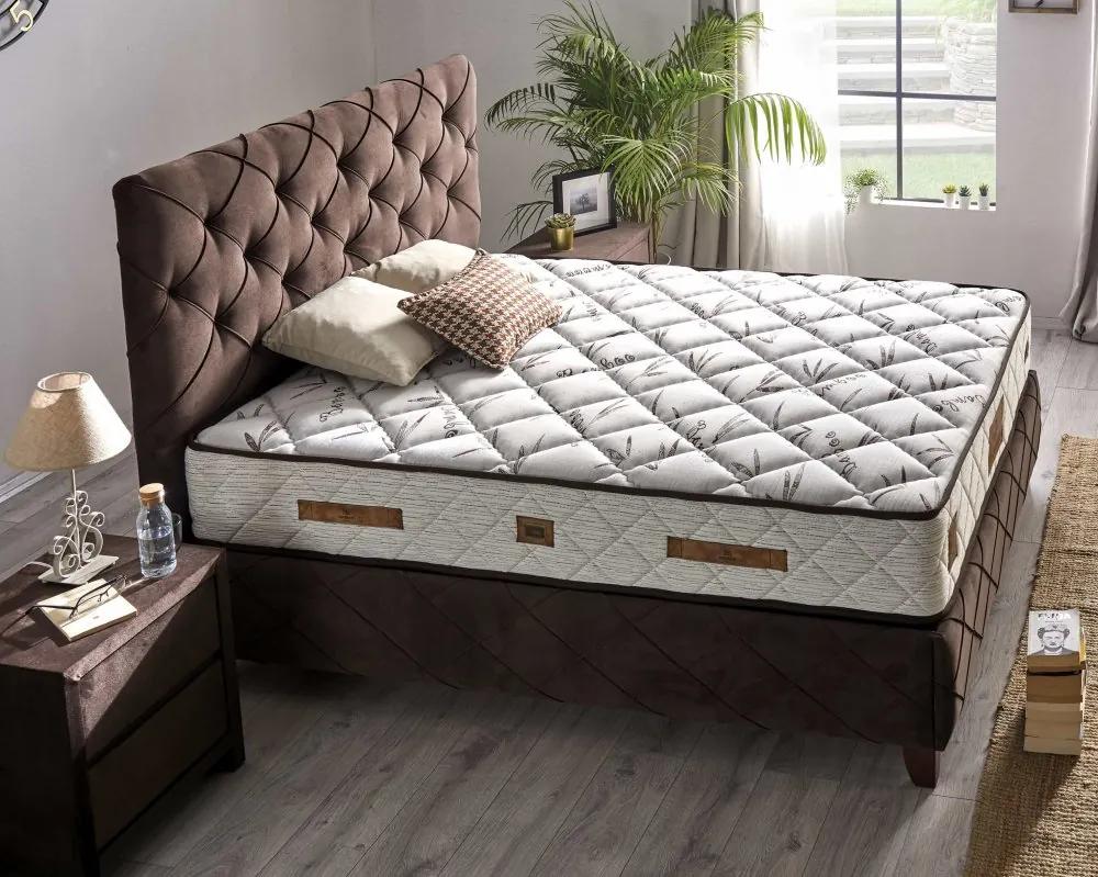 Čalouněná postel BAMBOO - hnědá 120 × 200 cm