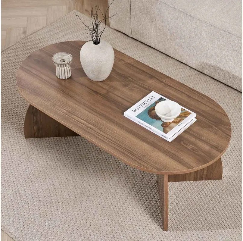 Designový konferenční stolek Felinus 120 cm vzor ořech