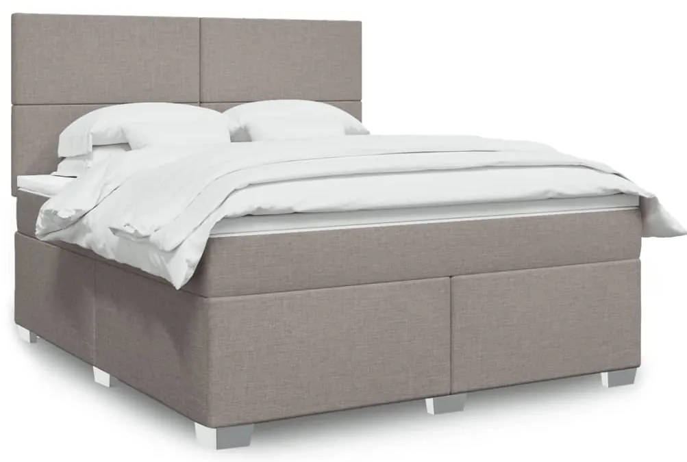 Box spring postel s matrací taupe 180x200 cm textil 3290564